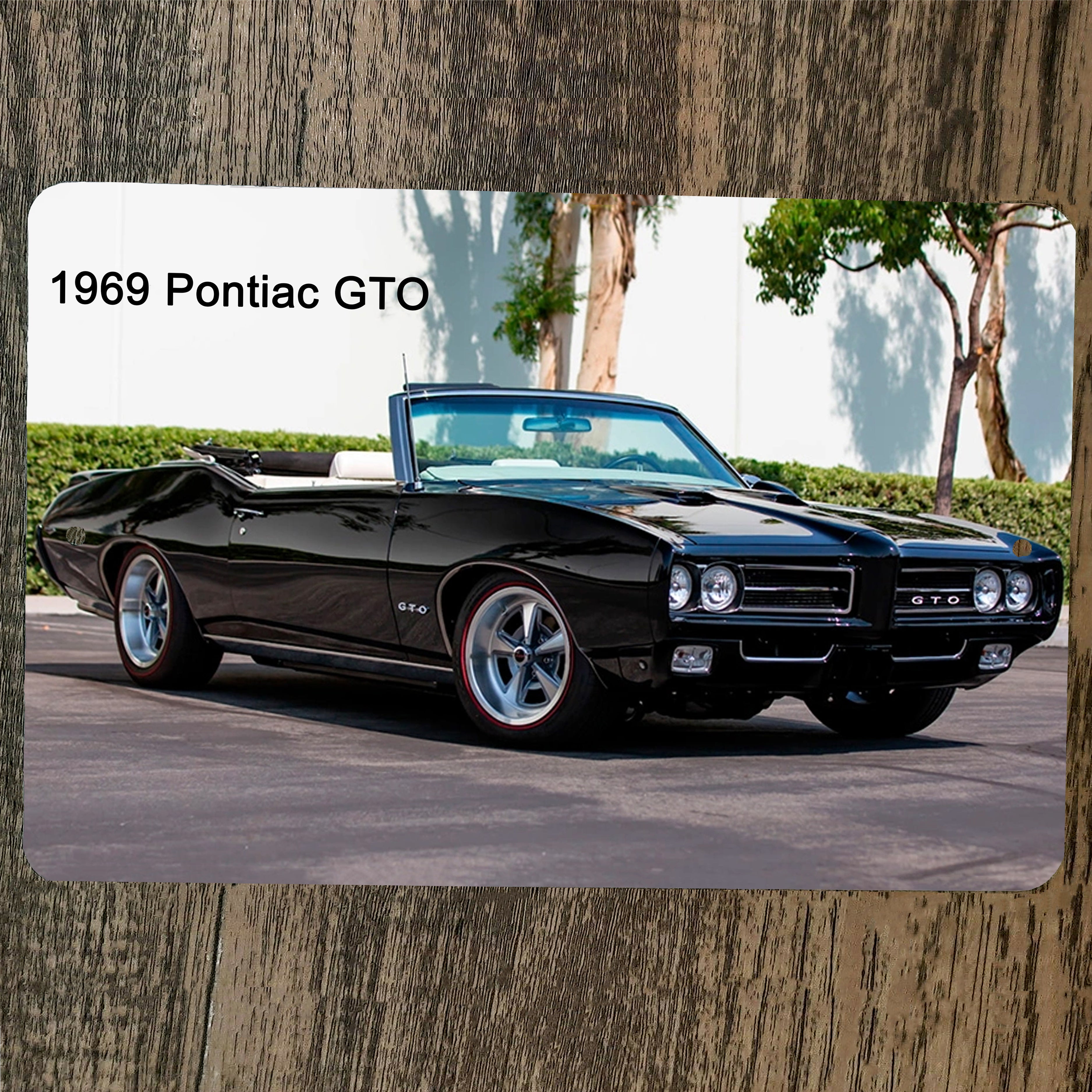 1969 Pontiac GTO Convertible Muscle Car 8x12 Metal Wall Garage Sign Po ...