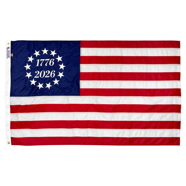 Betsy Ross 250th Flag 3'x5' - 13 Star 1776 to 2026 Nylon Flag | Made i ...