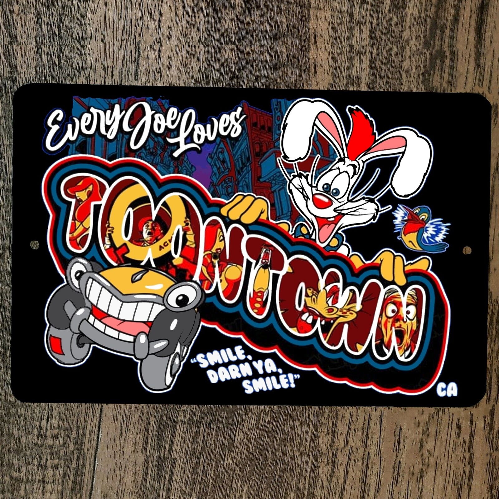Every Joe Loves Toon Town 8x12 Metal Wall Sign Roger Rabbit – Sign Junky