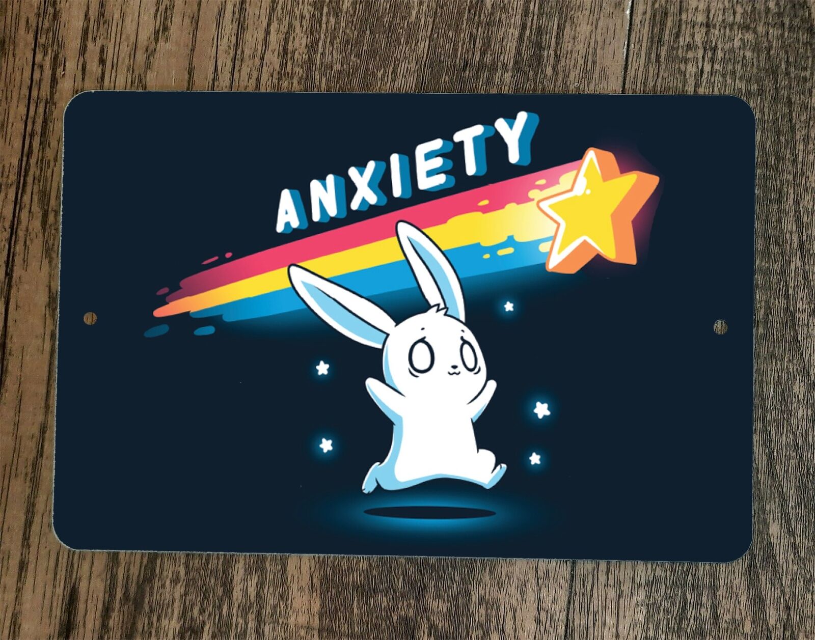 Anxiety Rabbit 8x12 Metal Wall Sign Poster – Sign Junky