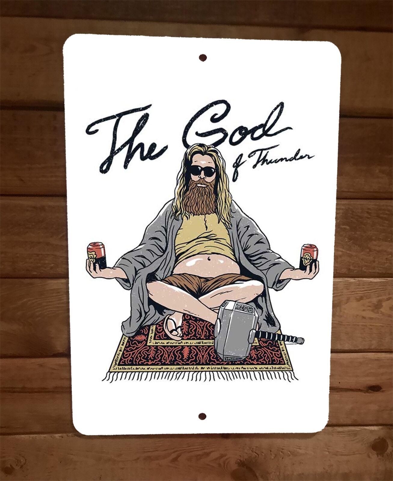 Big Lebowski God of Thunder The Dude 8x12 Metal Wall Sign Poster – Sign ...