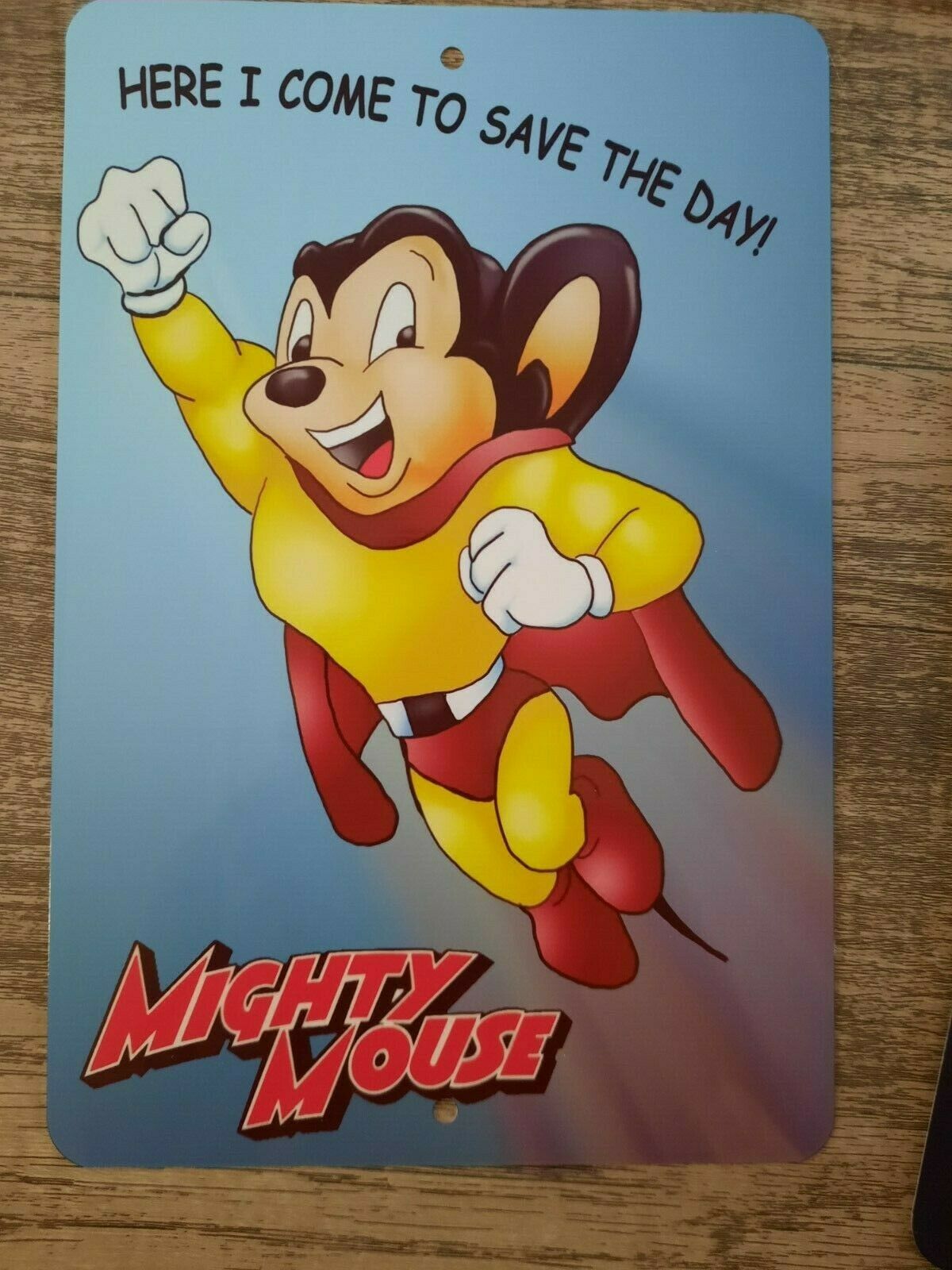 Mighty Mouse Classic Cartoon 8x12 Metal Wall Sign – Sign Junky