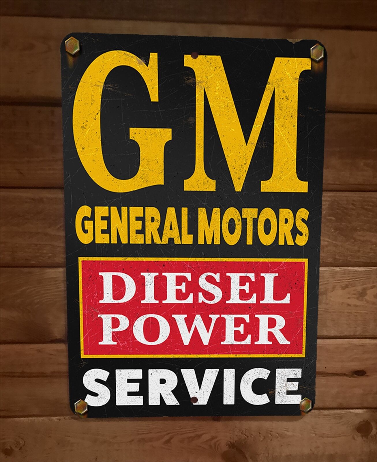 GM Diesel Power Service General Motors 8x12 Metal Wall Garage Sign Pos ...
